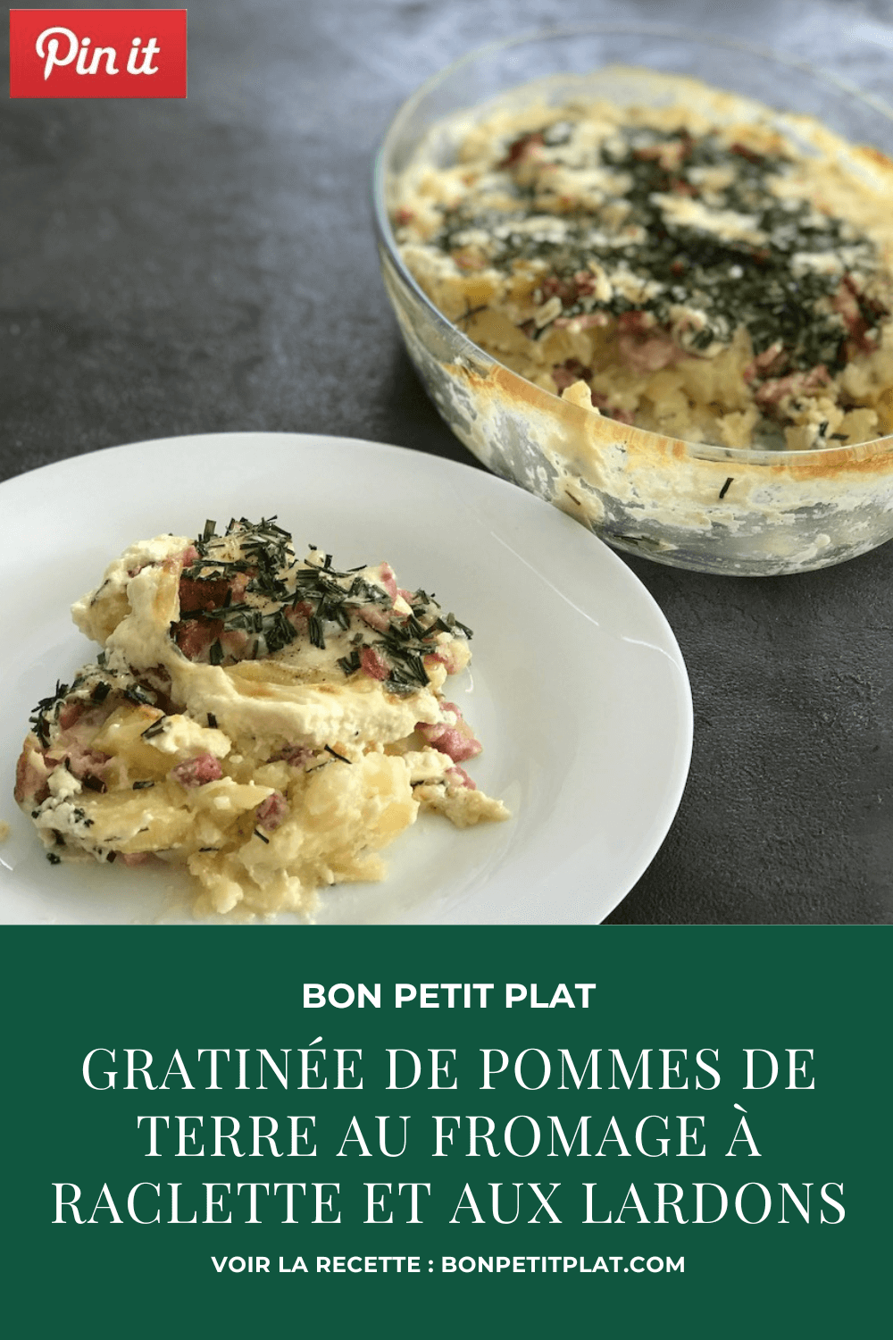 Gratinée de pommes de terre au fromage à raclette et aux lardons - Bon ...